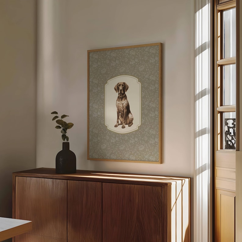 Vintage Style Dog Print Nursery Decor German Short Haired Pointer ...