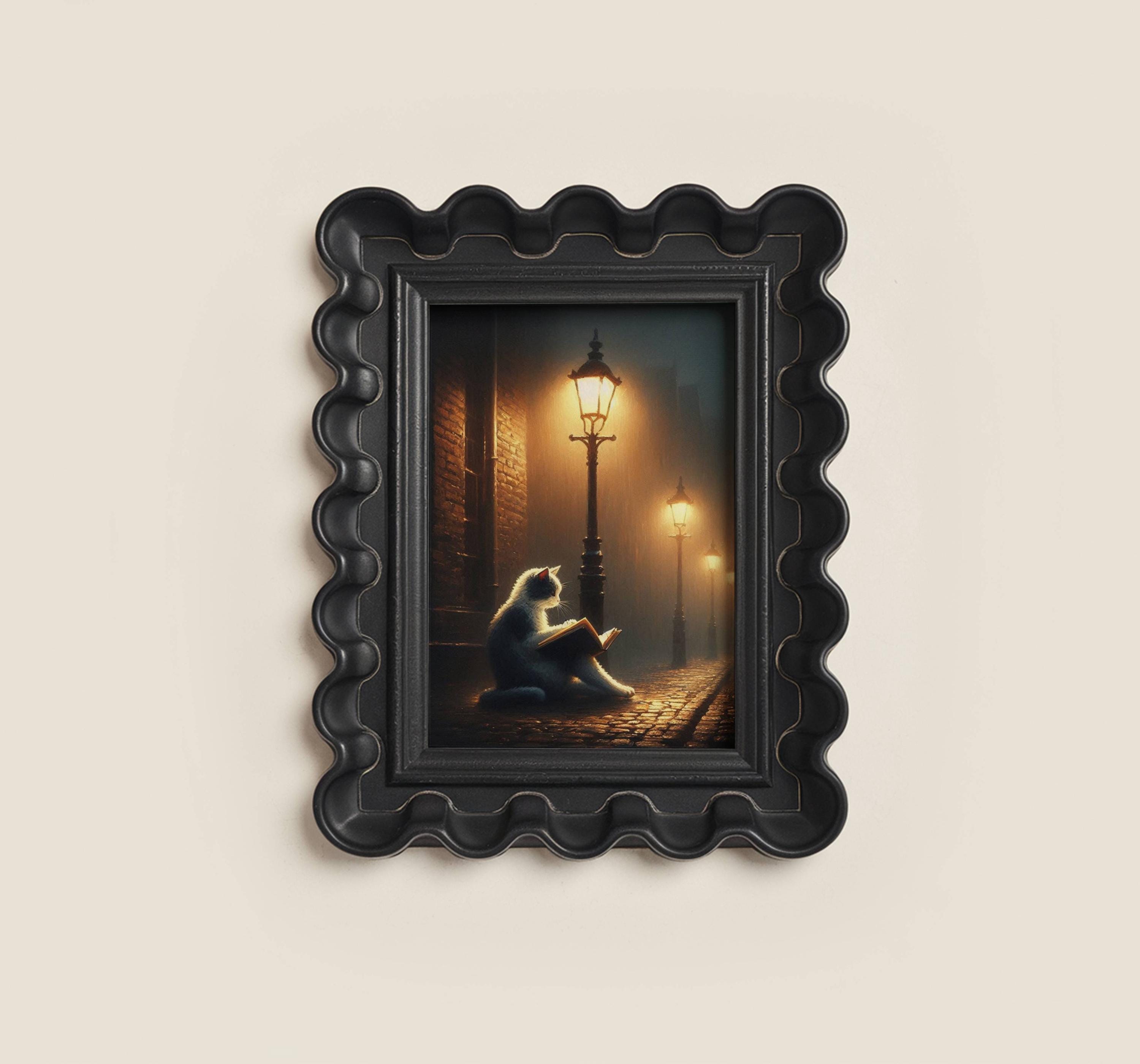 Reading Cat Wall Art Download for Home Reading Nook Decor Display ...