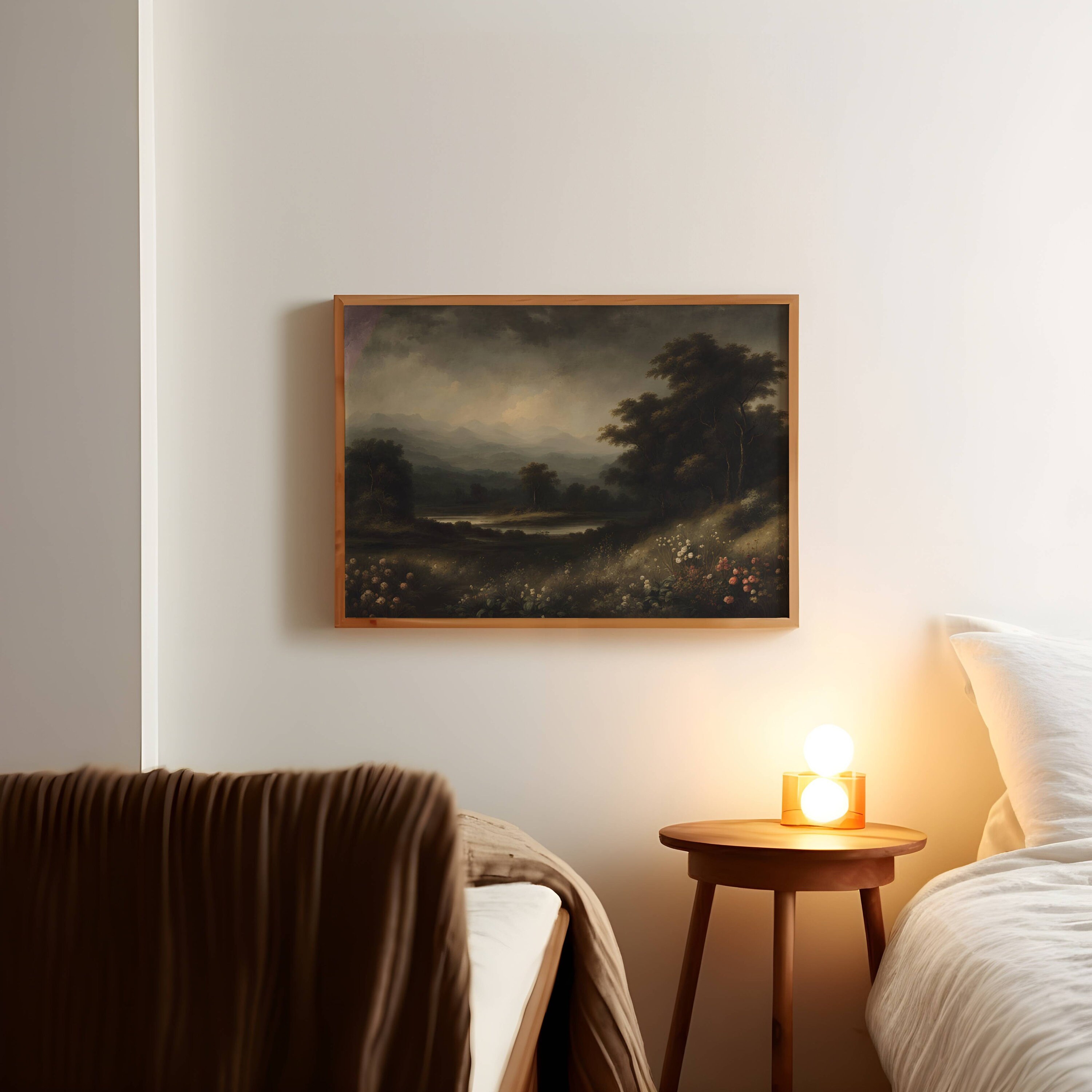 Moody Landscape Print Wildflower Painting Vintage Printable Art Dark ...