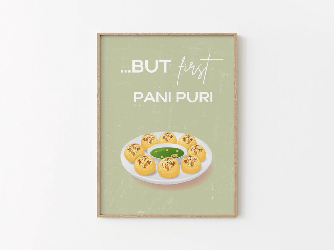 Indian Food Art Wall Display Kitchen Decor Pani Puri Snack Poster ...
