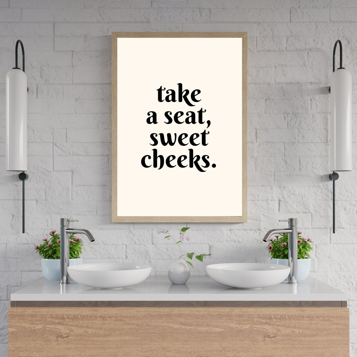 Take a Seat Sweet Cheeks Aesthetic Room Decor Funny Bathroom Prints ...
