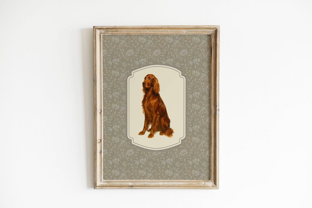 Vintage Irish Setter Dog Print: Antique Style Nursery Art (digital ...