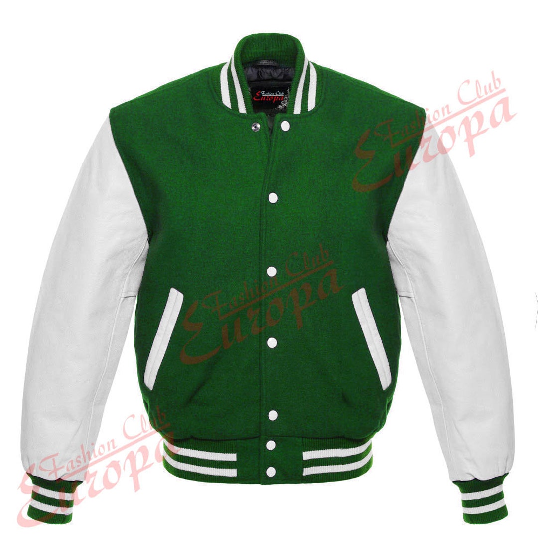 Varsity Letterman Football Sports Jacket Custom Color Leather & Bright ...