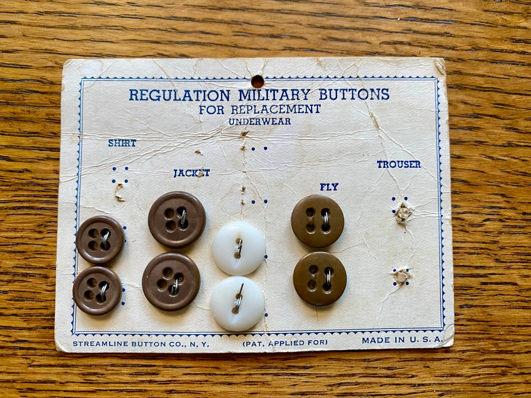 Regulation Military Buttons on Card - Etsy