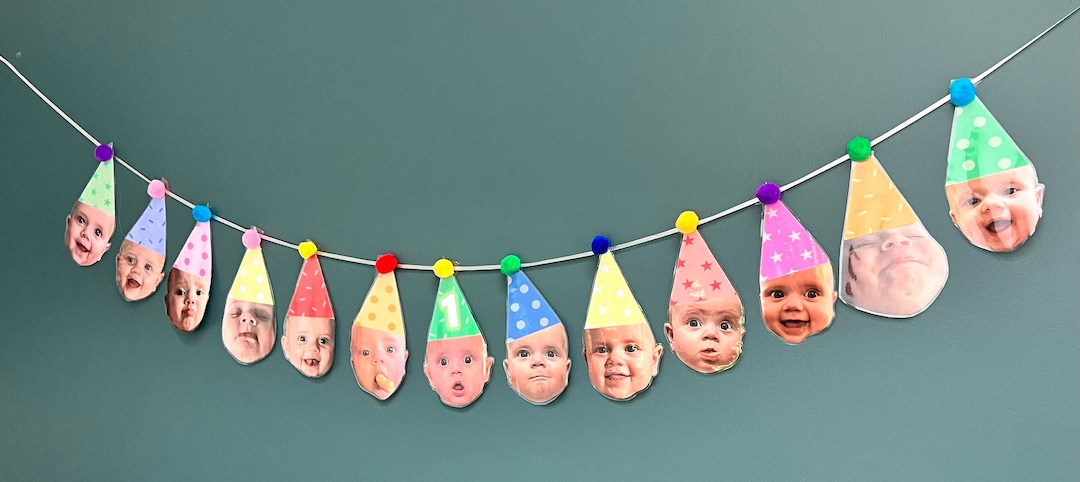Personalised Face Bunting - Ideal for Birthdays, Christenings, Stag/hen ...