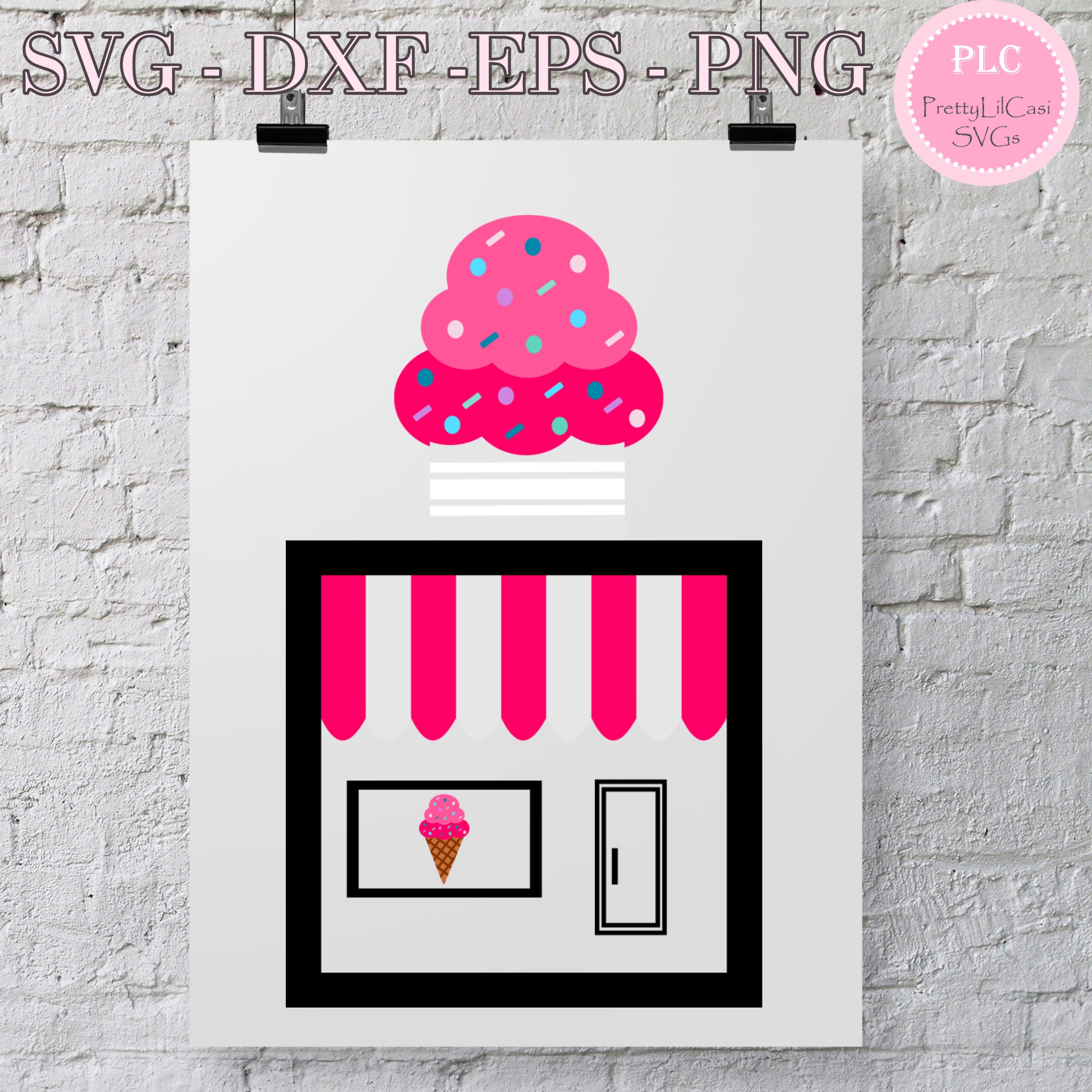 Helados svg Tienda dxf eps png Silueta Cricut Cut Archivo Digital ...