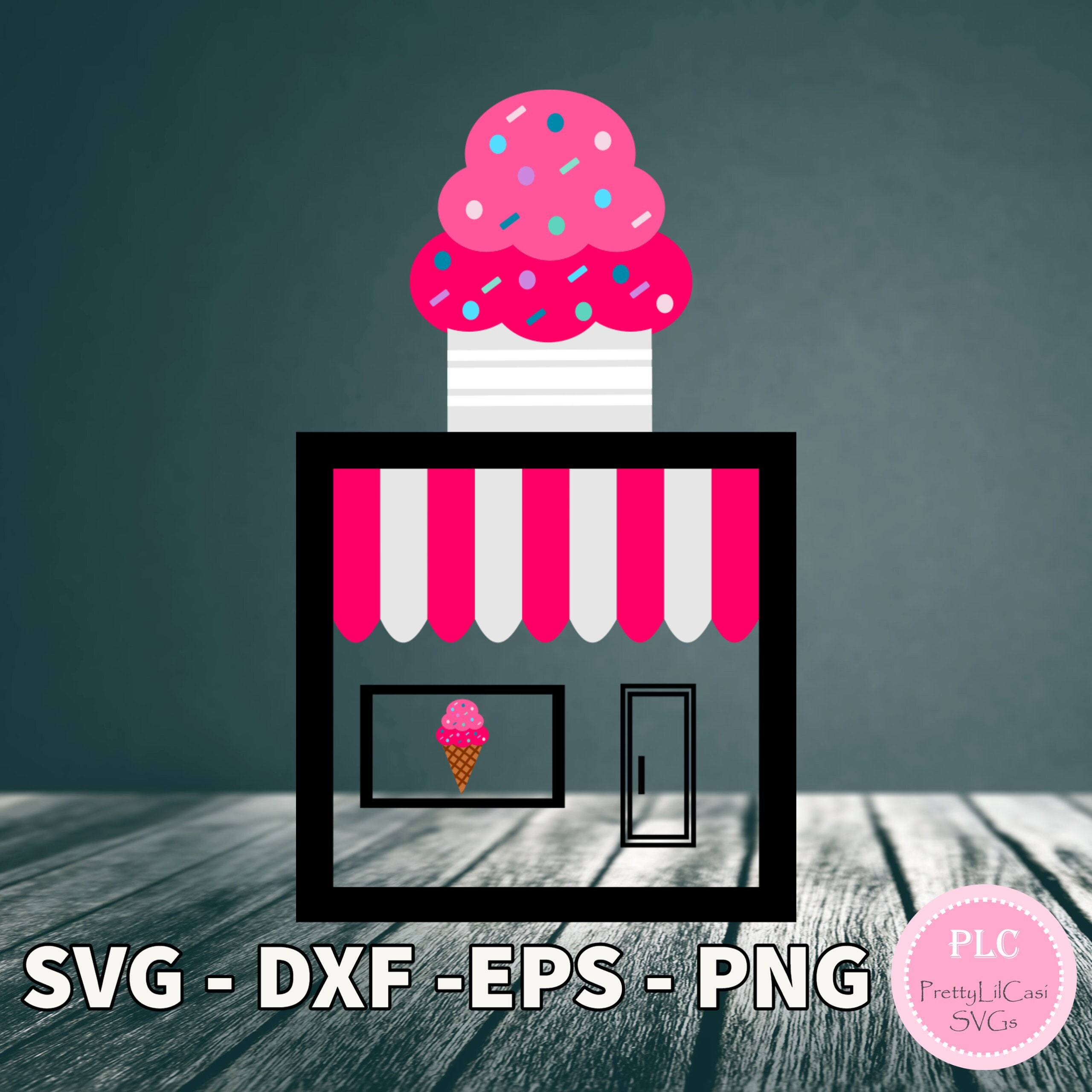 Helados svg Tienda dxf eps png Silueta Cricut Cut Archivo Digital ...