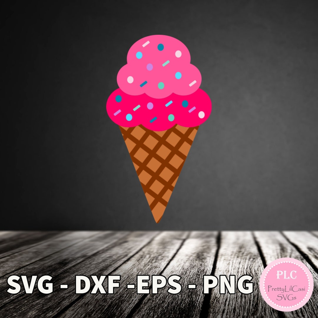 Ice Cream Cone Svg Dxf Eps Png Silhouette Cricut Cut File Summer Svg ...