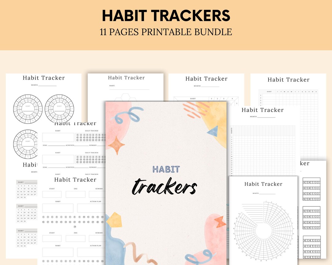 Habit Trackers - Wellness Tracker - Productivity Tracker - Self-care ...