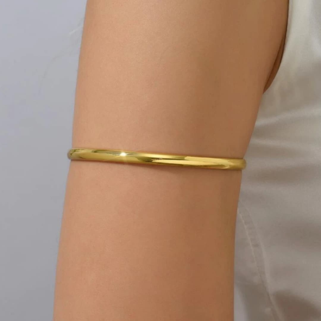 Gold Elegant Minimalist Arm Cuff for Women Silver Upper Arm - Etsy