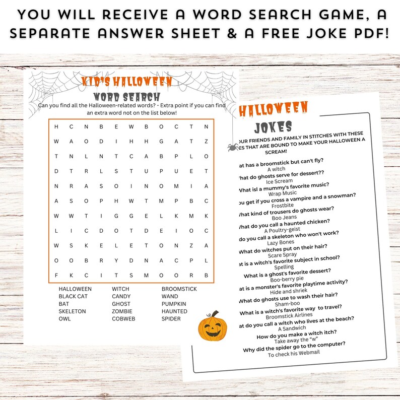 Halloween Word Search Game, Halloween Party Game, Party Game for Kids ...