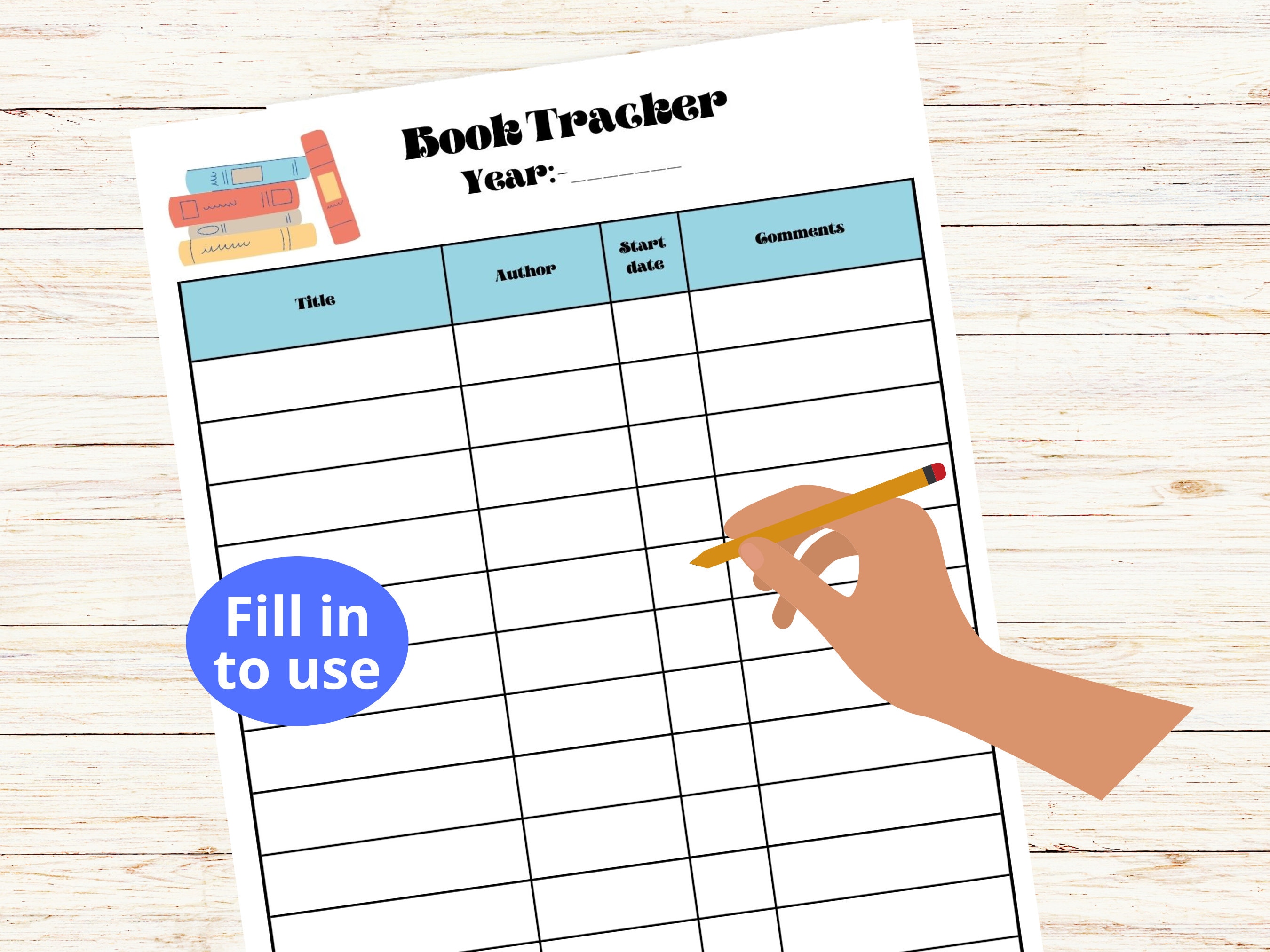 Book Tracker, Printable Instant Download PDF Tracker - Etsy
