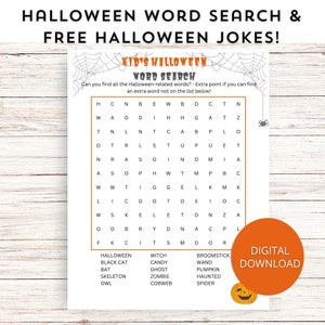 Halloween Word Search Game, Halloween Party Game, Party Game for Kids ...
