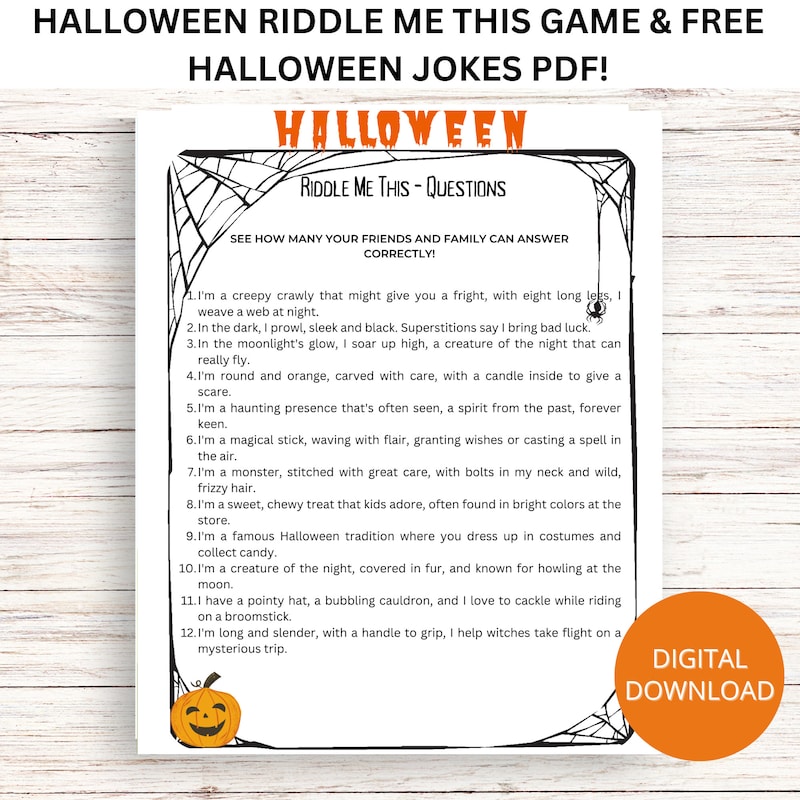 Riddle Me This Halloween - Etsy