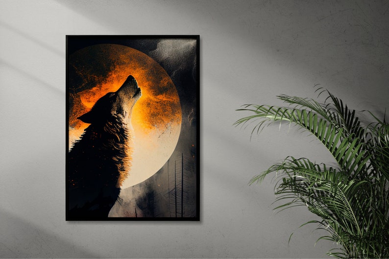 Printable Wolf in Pain, Digital Art, Forest Fire Prevention, Wolf and ...