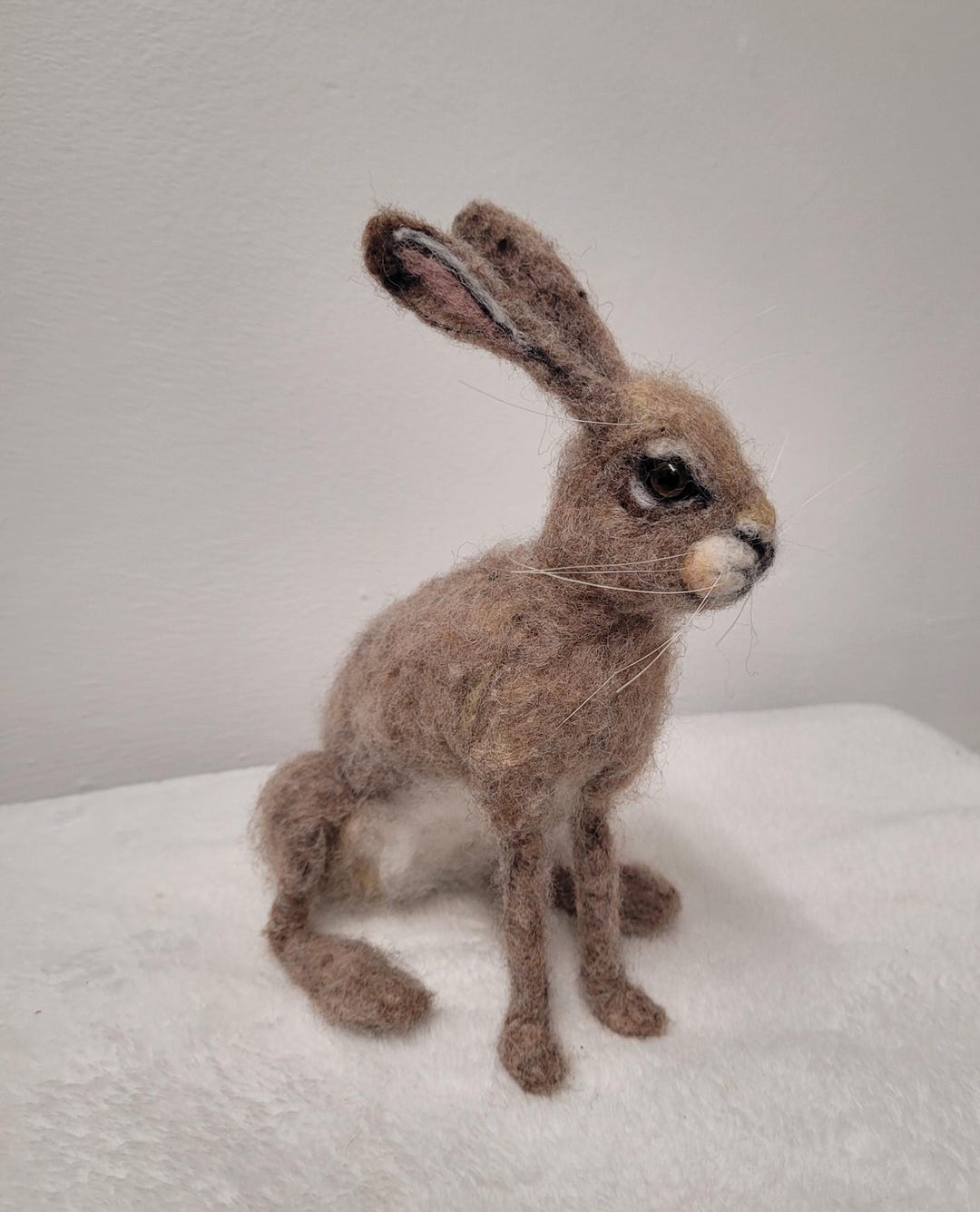 Wilma the Sand Coloured Hare a Handmade Needle Felted Sitting Hare ...
