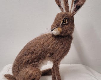 Scruffy a Handmade Needle Felted Hare Sculpture - Etsy UK