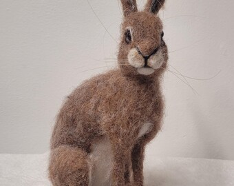 Scruffy a Handmade Needle Felted Hare Sculpture - Etsy UK