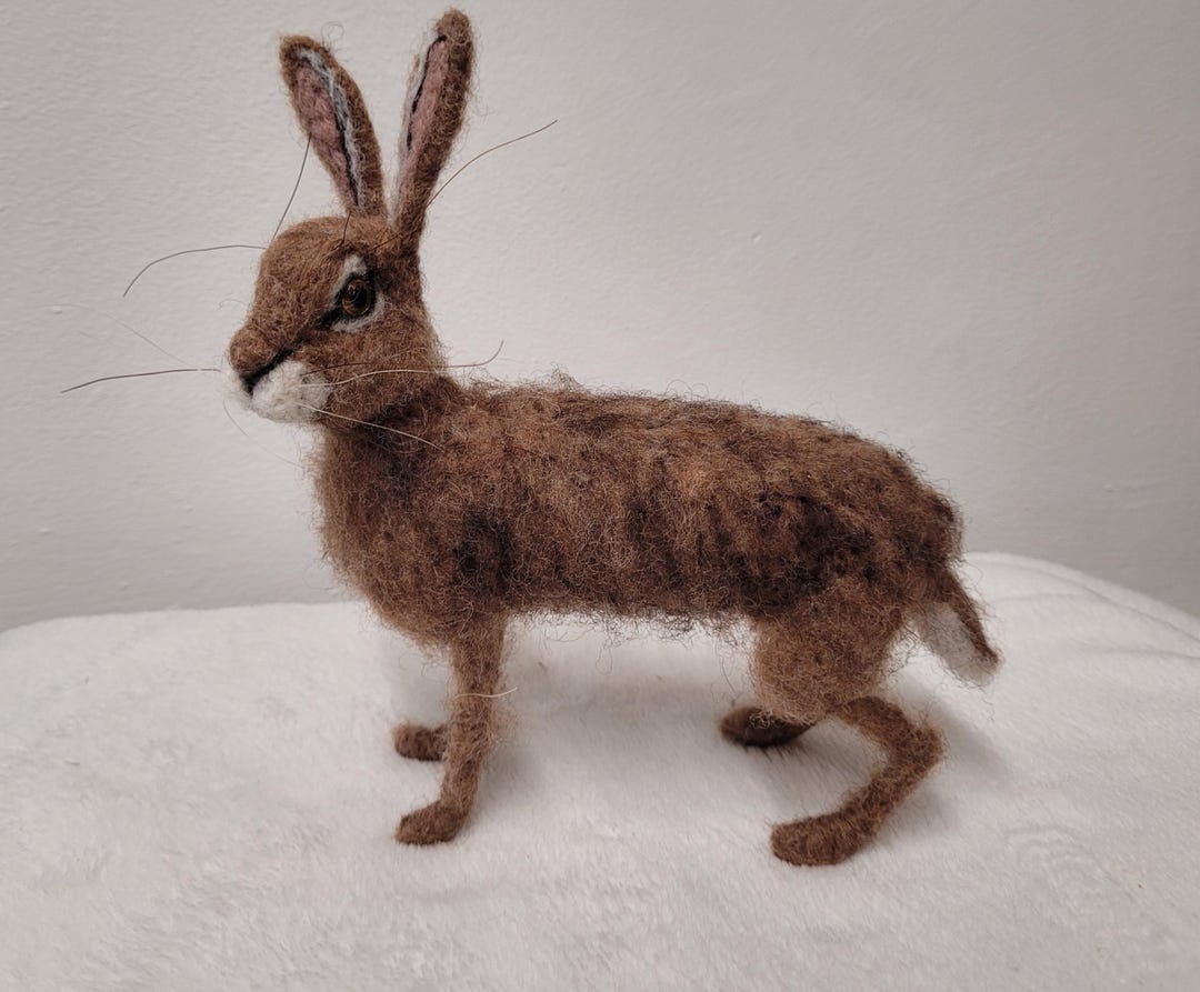 Scruffy a Handmade Needle Felted Hare Sculpture - Etsy UK