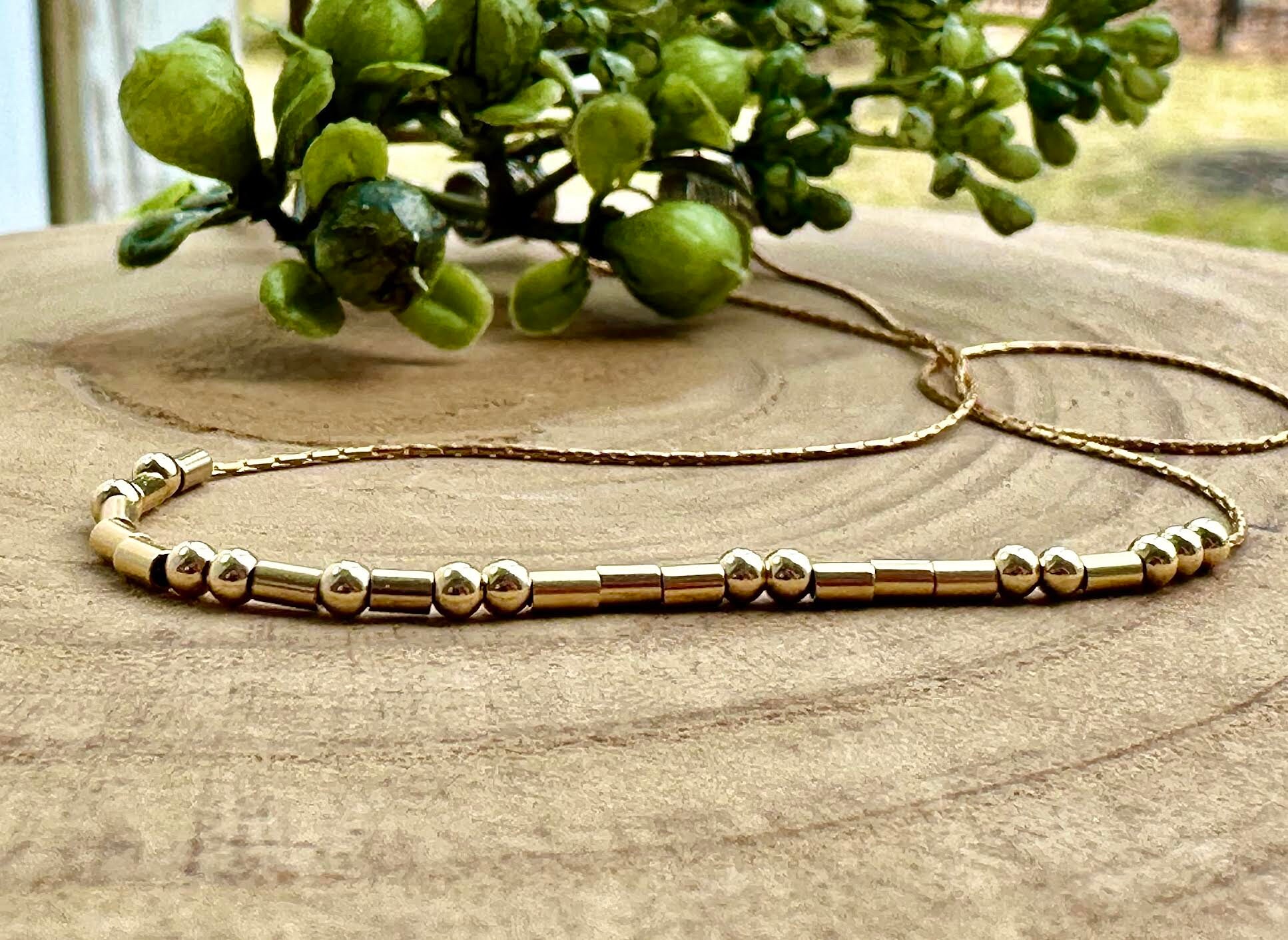 Morse Code Necklace, Dainty Silver or Gold Necklace With Hidden Message ...