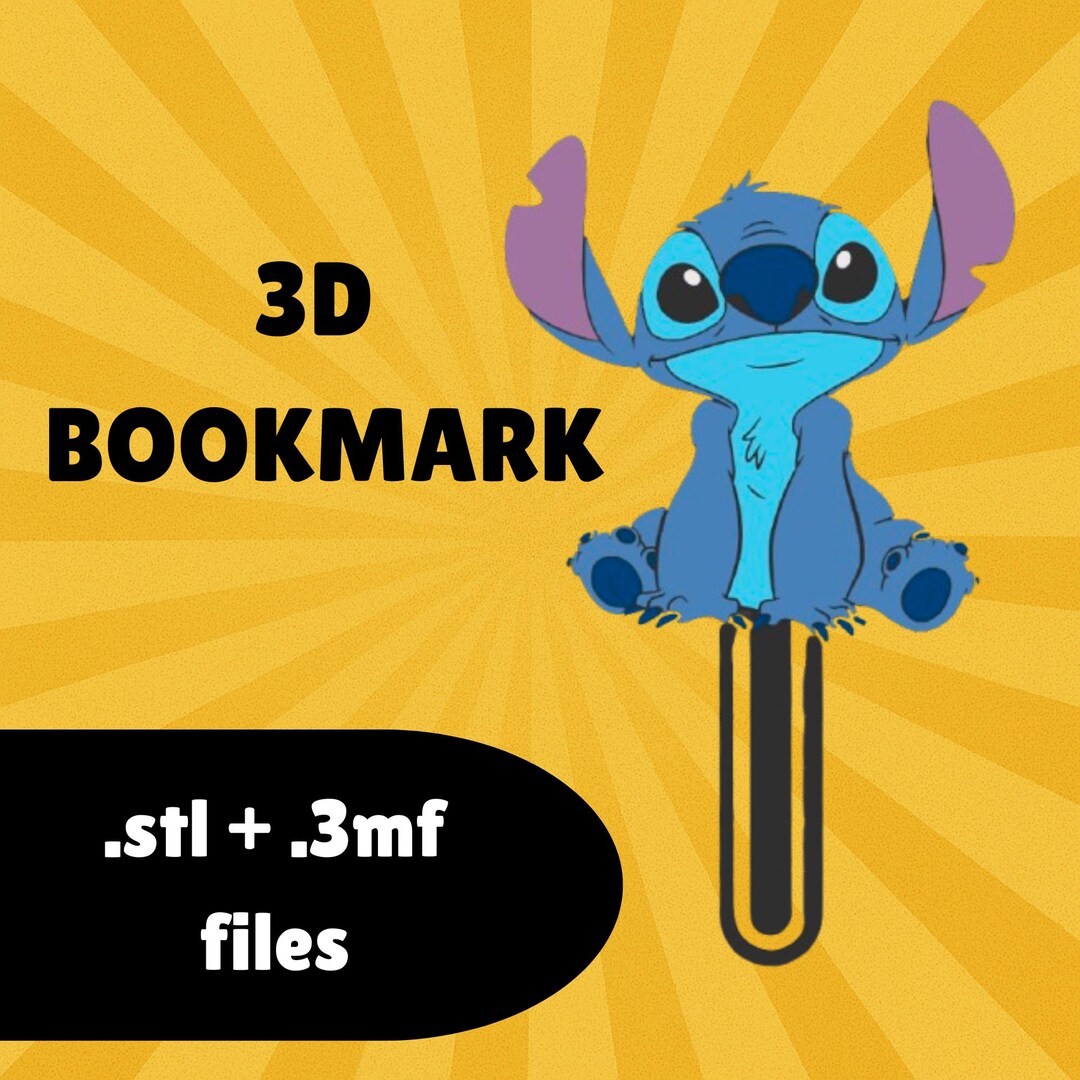 Stitch Bookmark STL & 3MF File | 3D Printing Digital Download | Cute ...