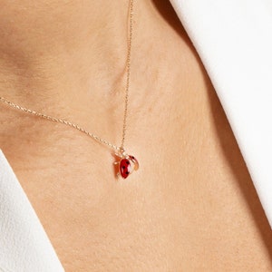 14k Gold Ladybug Necklace • Solid Gold Lady Bug Pendant • Good Luck ...