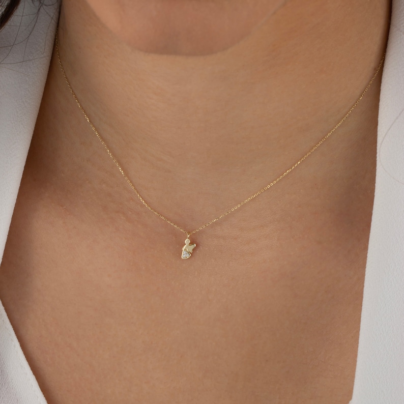 Solid Gold Angel Necklace Guardian Angel Necklace Protection Necklace ...