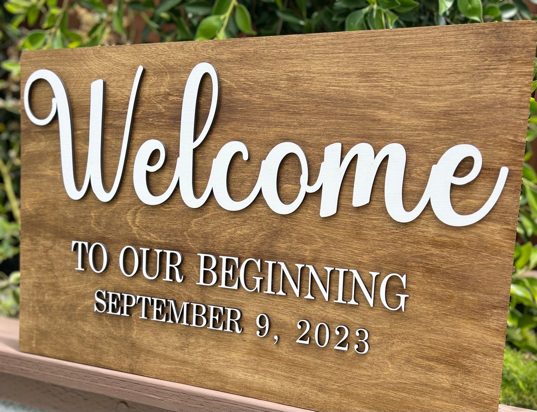 3D Wedding Sign, Welcome Sign, Custom Wood Wedding Sign, to Our ...