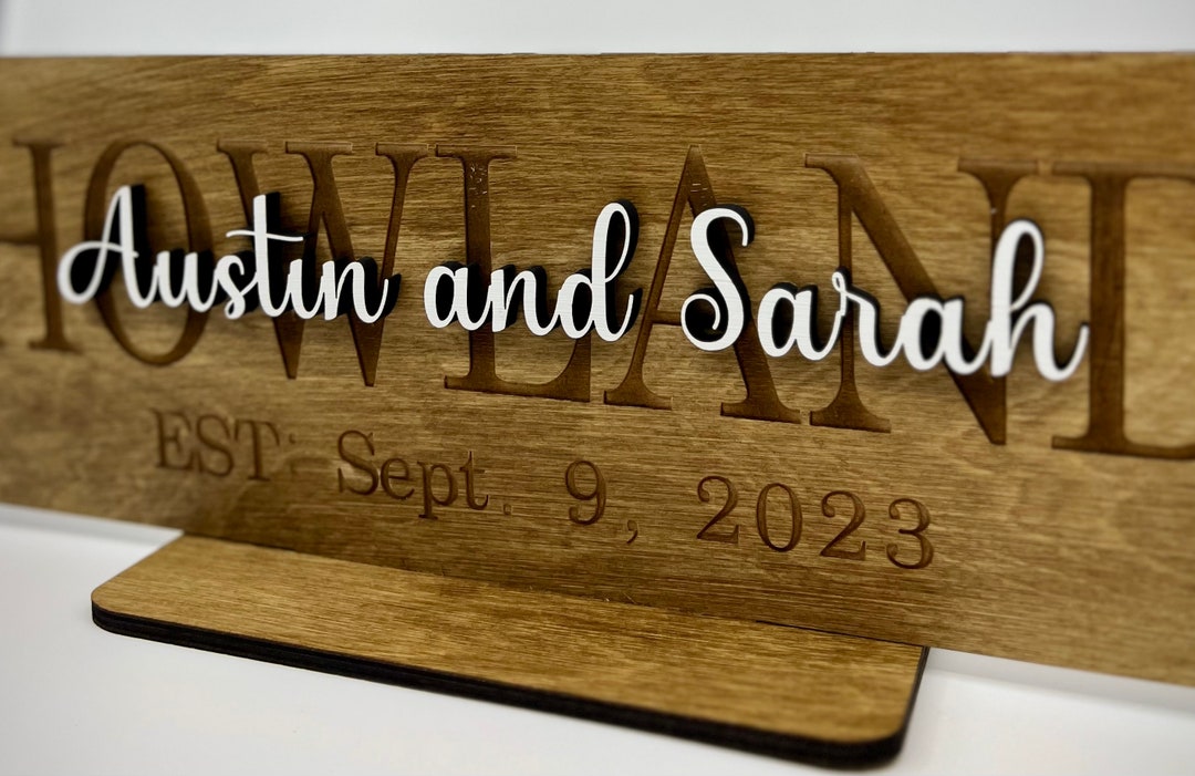 3D Wedding Sign, Engraved Wedding Sign, Sweetheart Table, Personalized ...