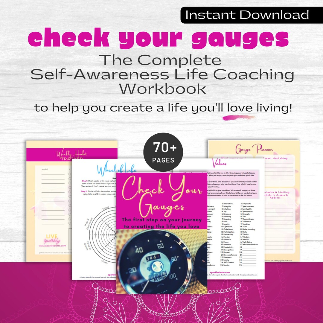 Check Your Gauges Workbook | Life Planner Printable PDF | Setting Goals ...