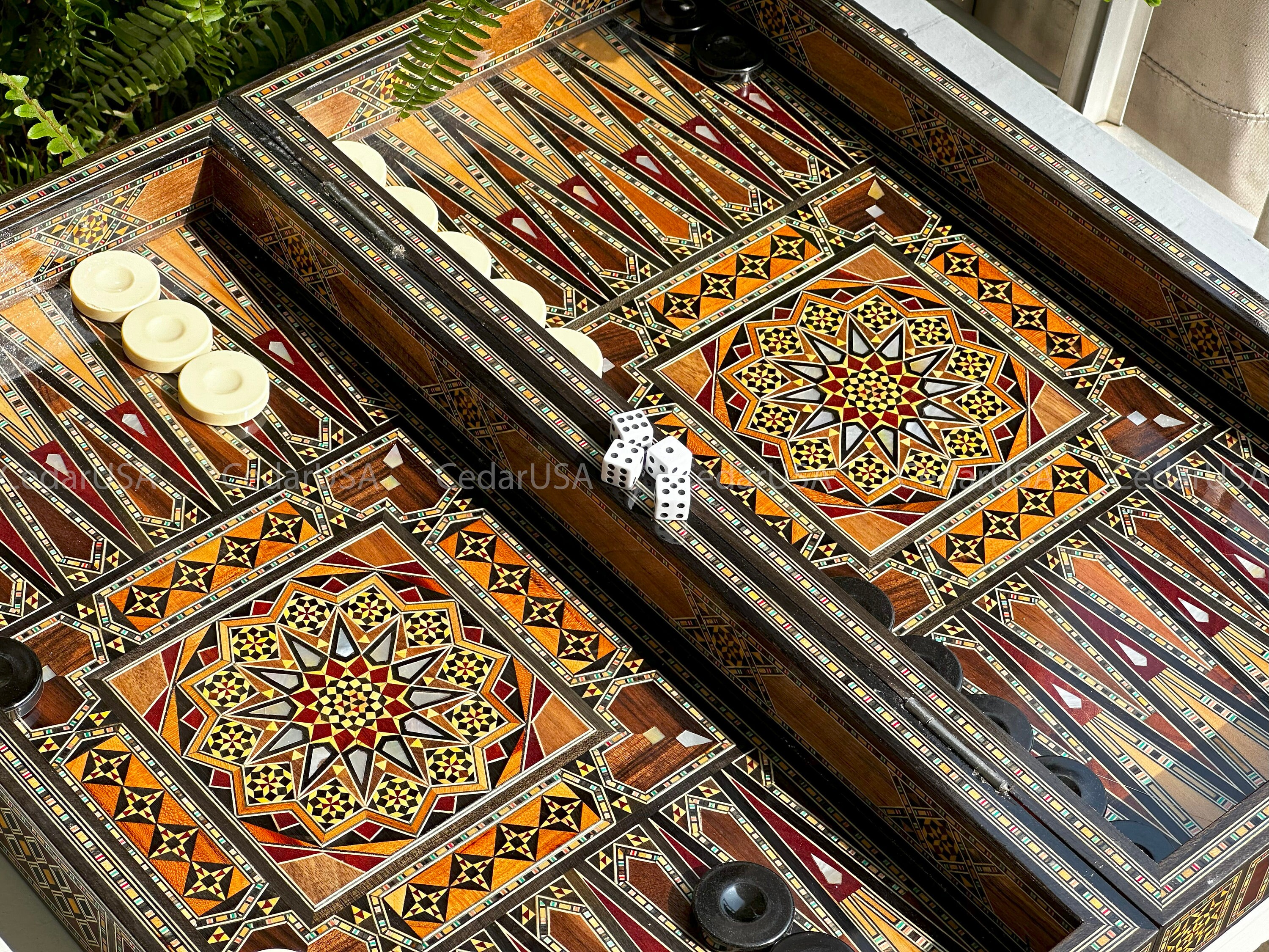 Backgammon Set & Chess Board From Lebanon - Lebanese Handmade Checkers ...
