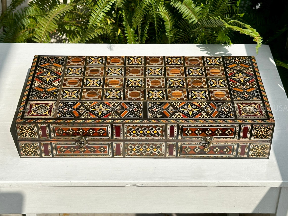 Backgammon Set & Chess Board From Lebanon - Lebanese Handmade Checkers ...