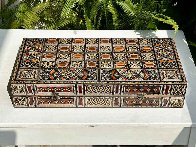 Backgammon Set & Chess Board From Lebanon - Lebanese Handmade Checkers ...