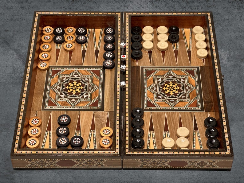Backgammon Set and Chess Board - Handmade in Lebanon - Portable Chess ...