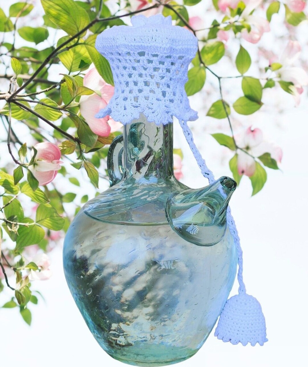 Handmade Lebanese Glass Water Jug With Crochet Cover (900ml) From ...