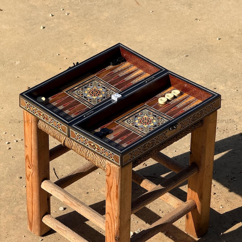 Handmade Backgammon and Chess Set From Lebanon - Lebanese Checkers ...