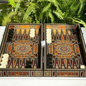 Backgammon Set & Chess Board From Lebanon - Lebanese Handmade Checkers ...