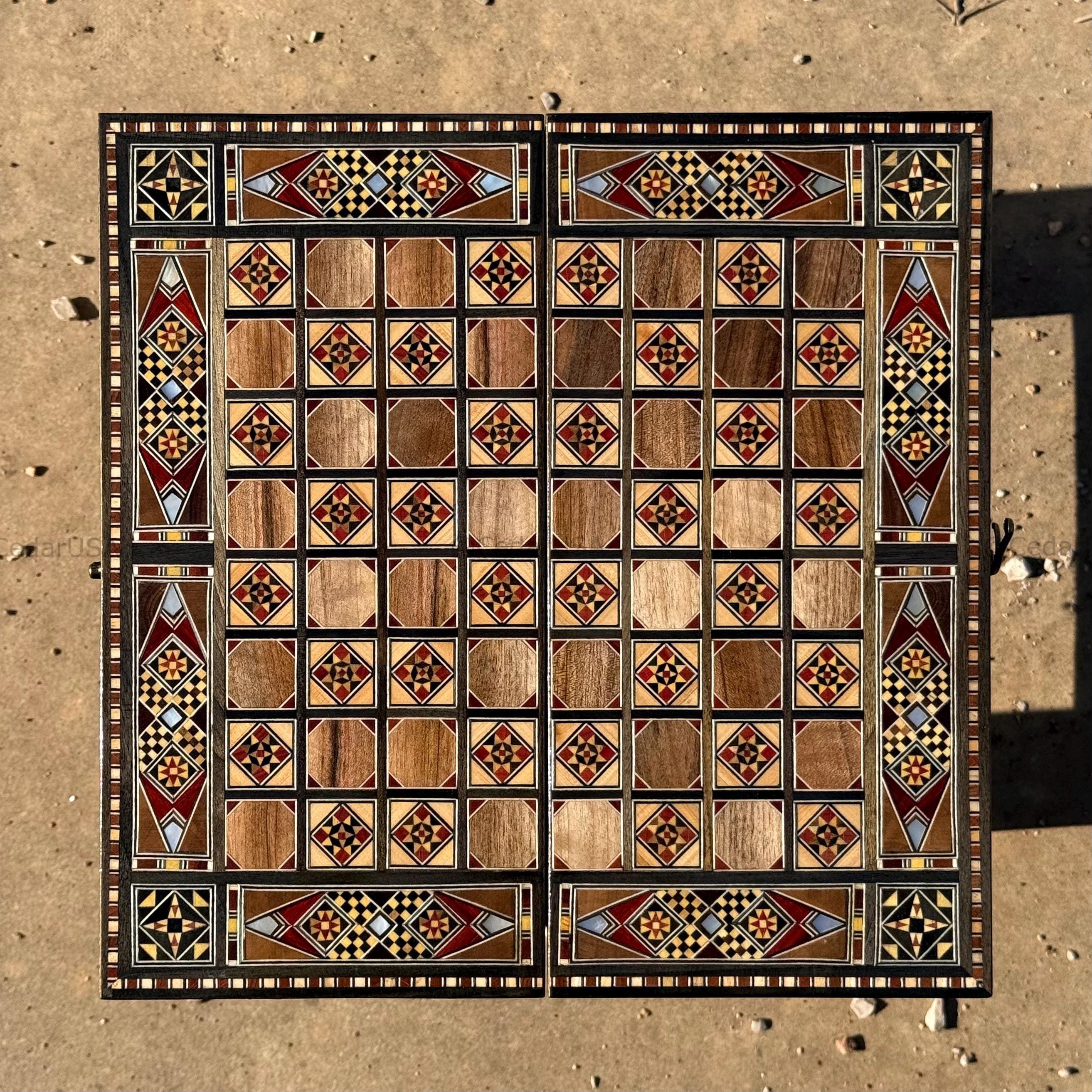 Handmade Backgammon and Chess Set From Lebanon - Lebanese Checkers ...