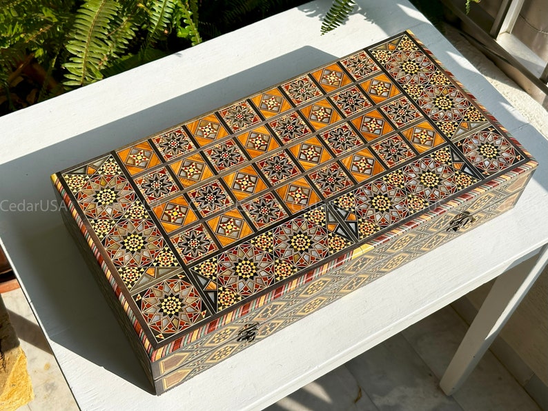 Backgammon Set & Chess Board From Lebanon - Lebanese Handmade Checkers ...
