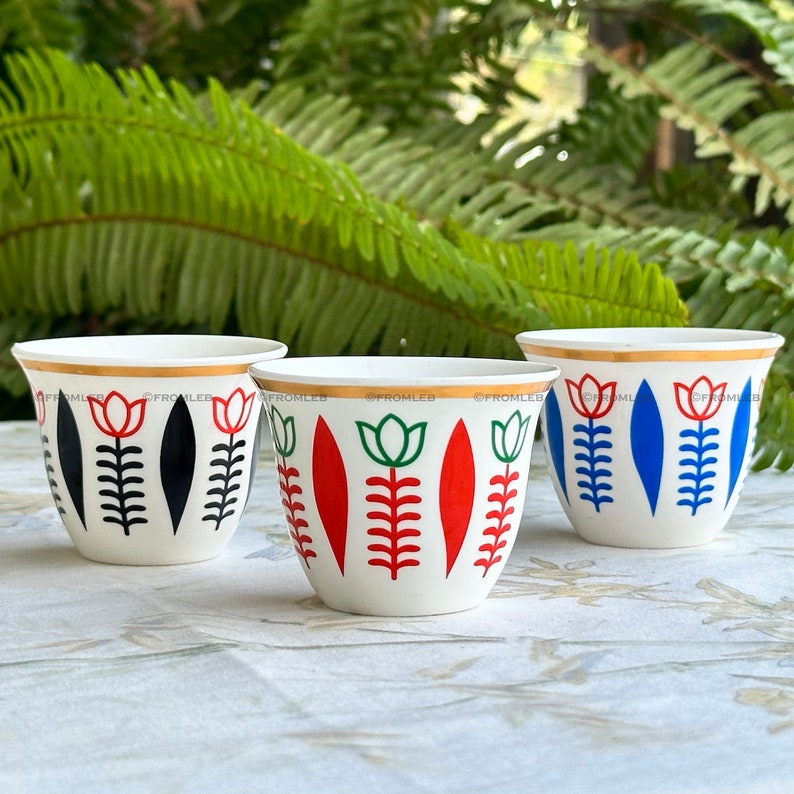 Lebanese Coffee Cups (set of 12): Traditional Badawi Espresso & Turkish ...