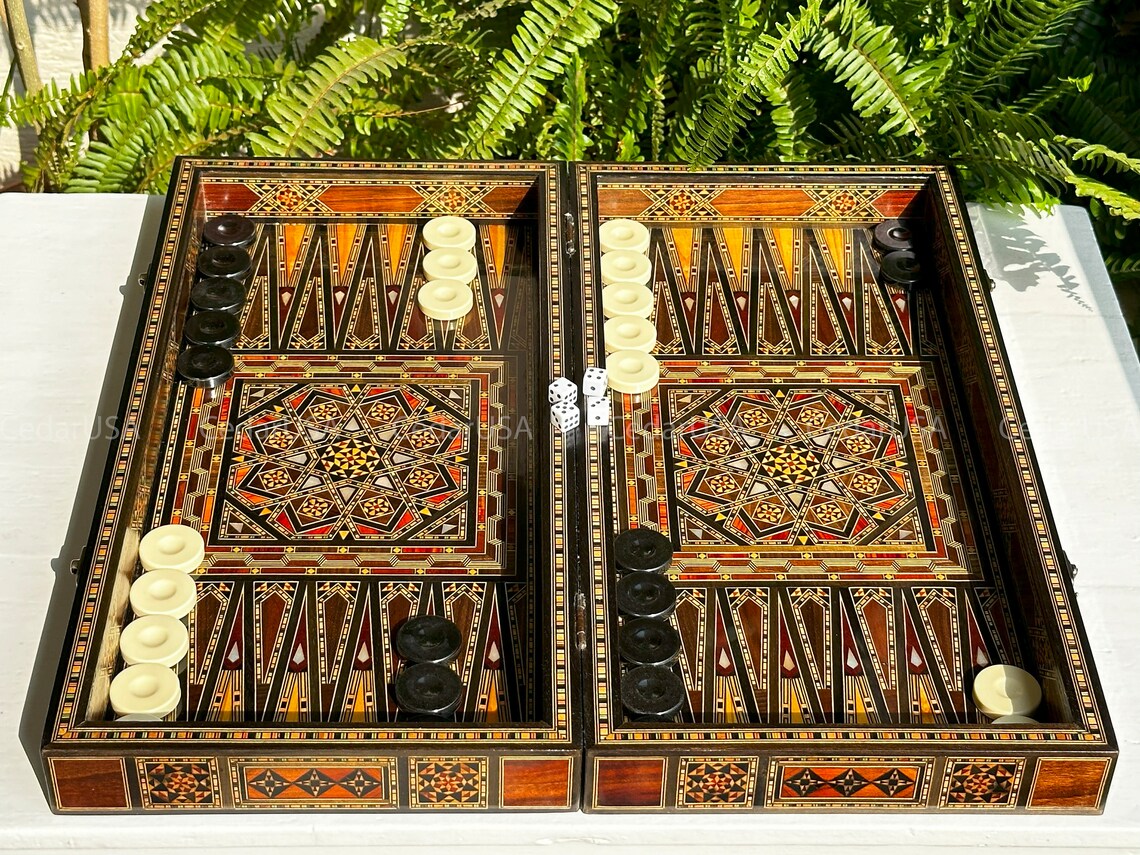 Lebanese Handmade Backgammon & Chess Board With Pearl Inlays From ...