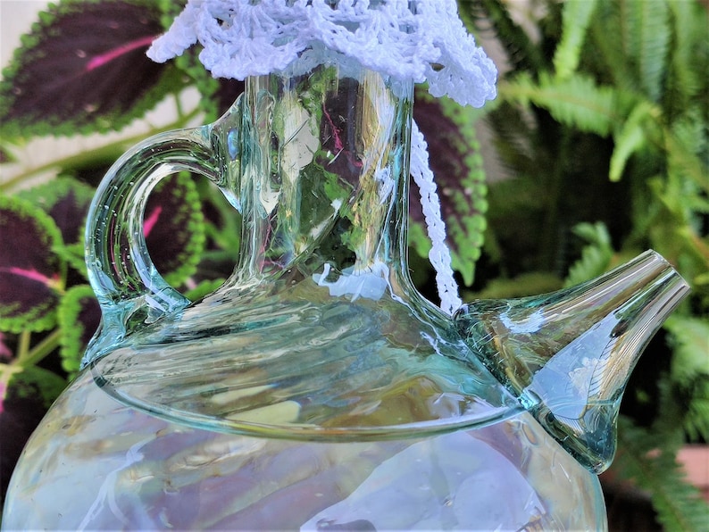 Handmade Lebanese Glass Water Jug With Crochet Cover (900ml) From ...