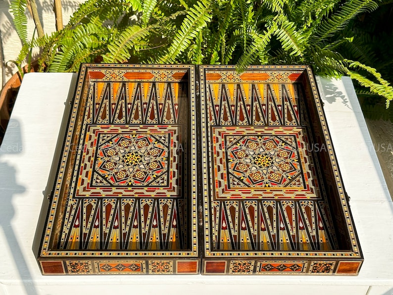 Lebanese Handmade Backgammon & Chess Board With Pearl Inlays From ...