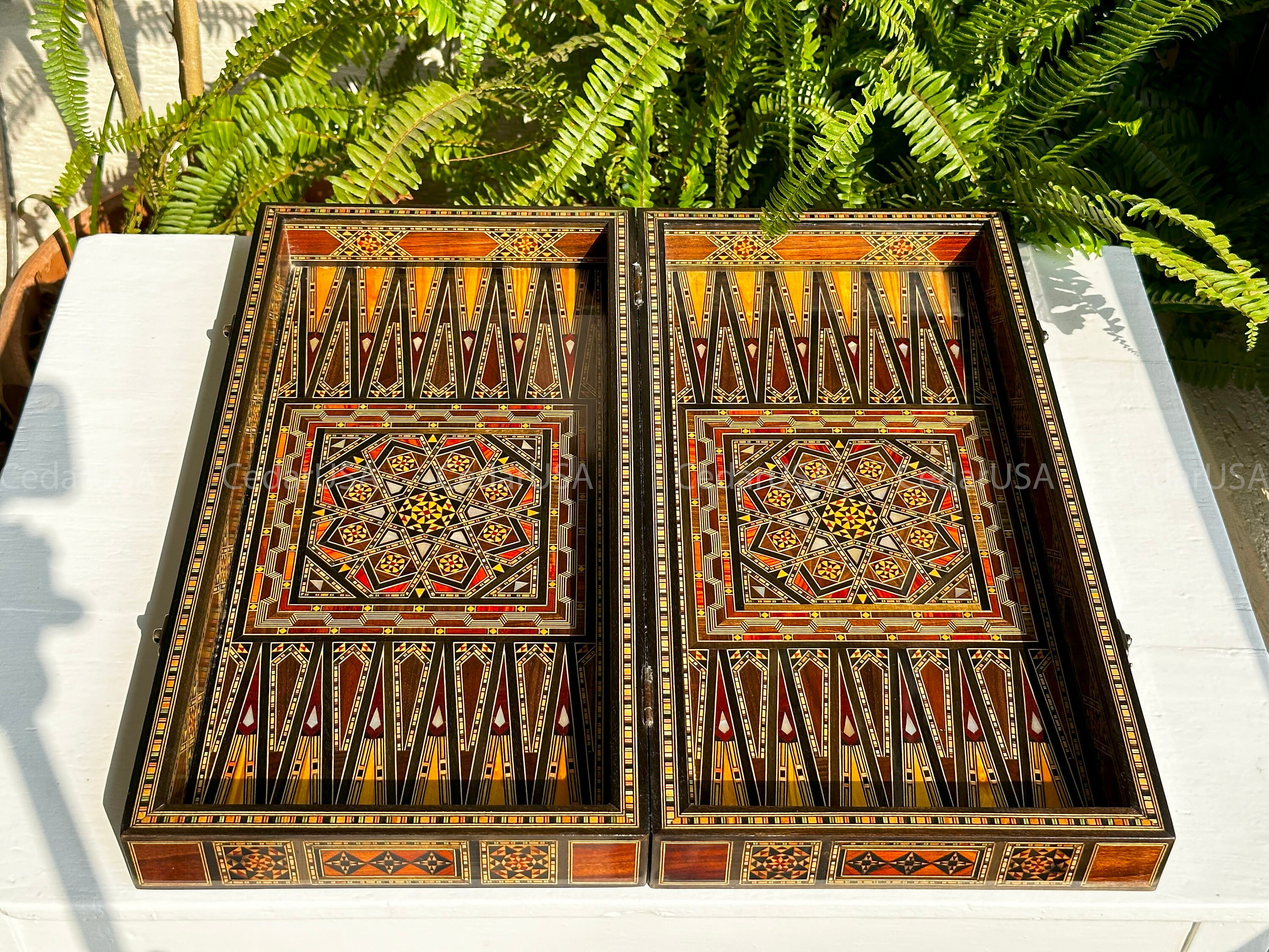 Lebanese Handmade Backgammon & Chess Board With Pearl Inlays From ...