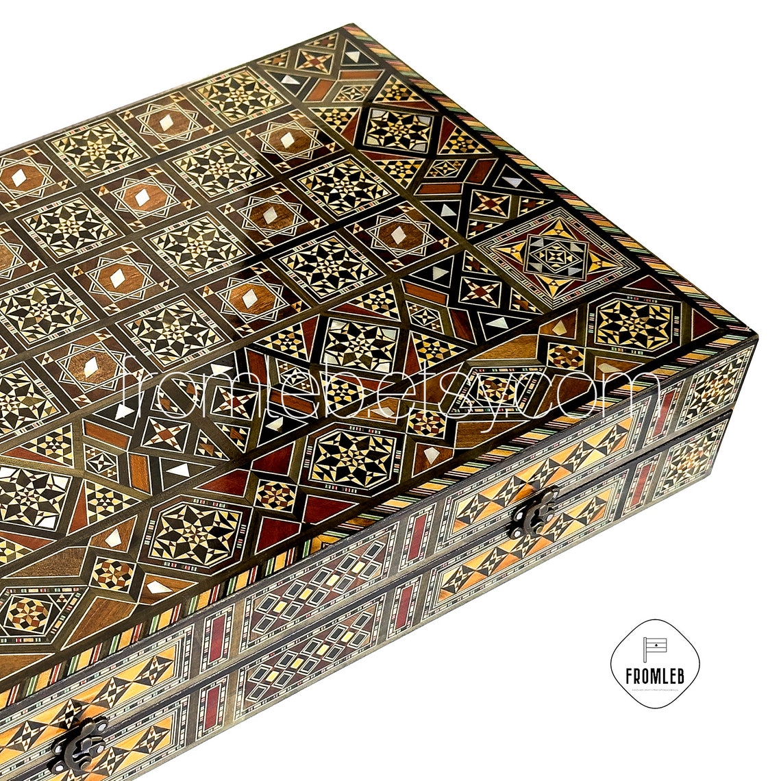 Handmade Pearl Inlaid Backgammon Chess Set: Lebanese Board Game From ...