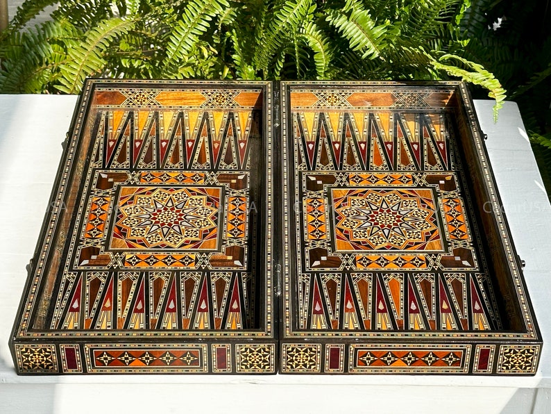 Backgammon Set & Chess Board From Lebanon - Lebanese Handmade Checkers ...