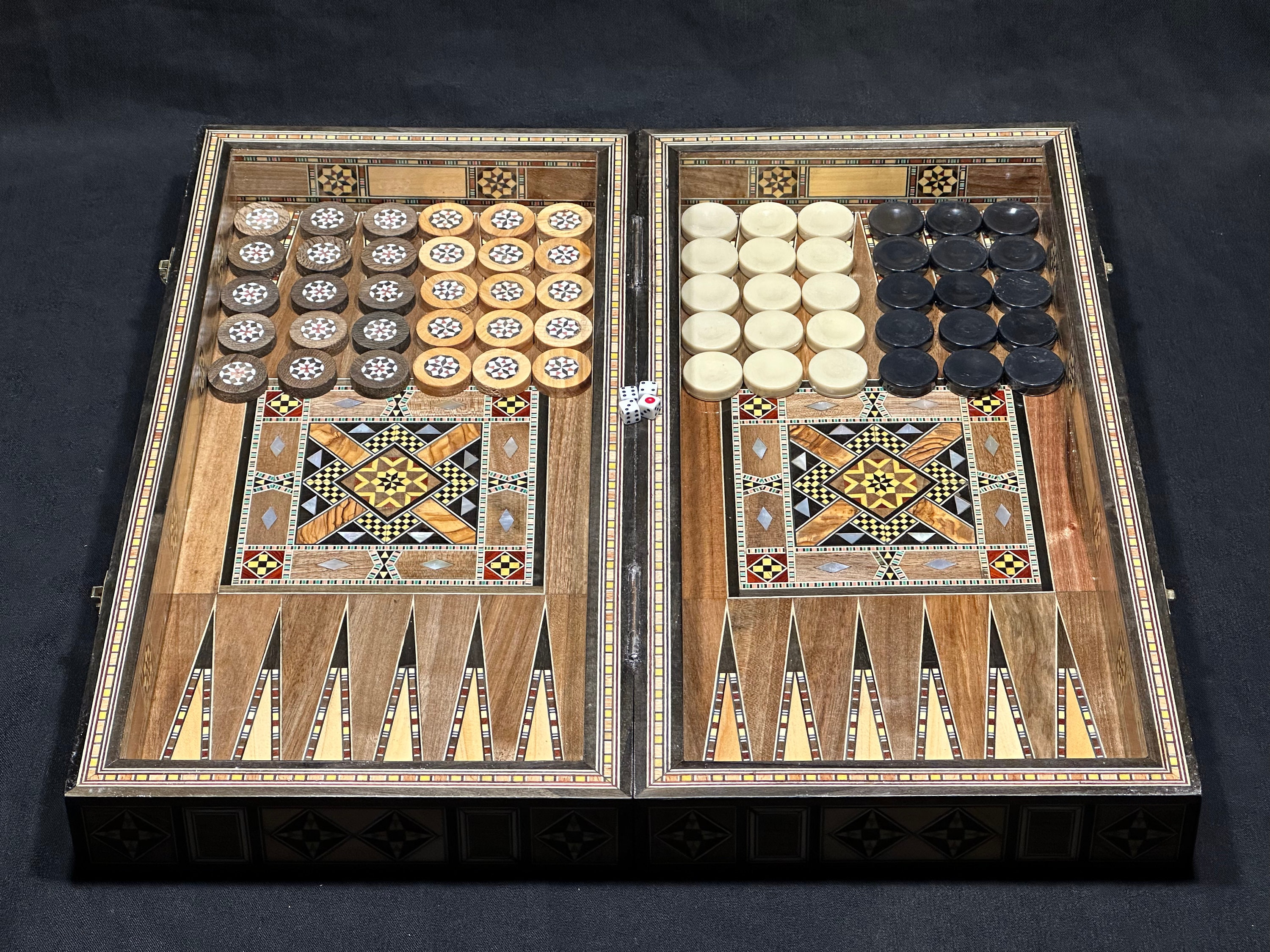 Backgammon Set and Chess Board From Lebanon 100% Handmade With Real ...