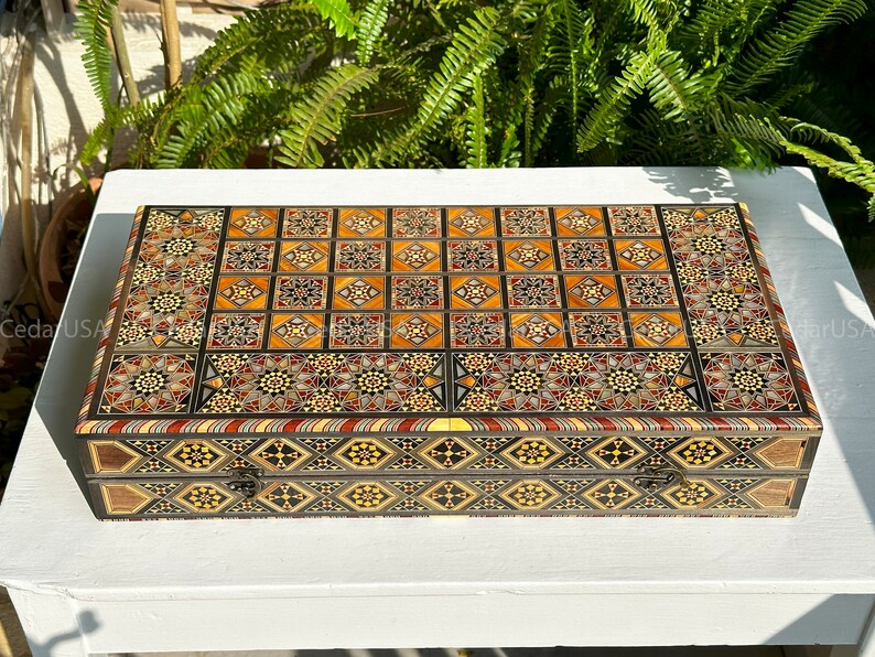 Backgammon Set & Chess Board From Lebanon - Lebanese Handmade Checkers ...