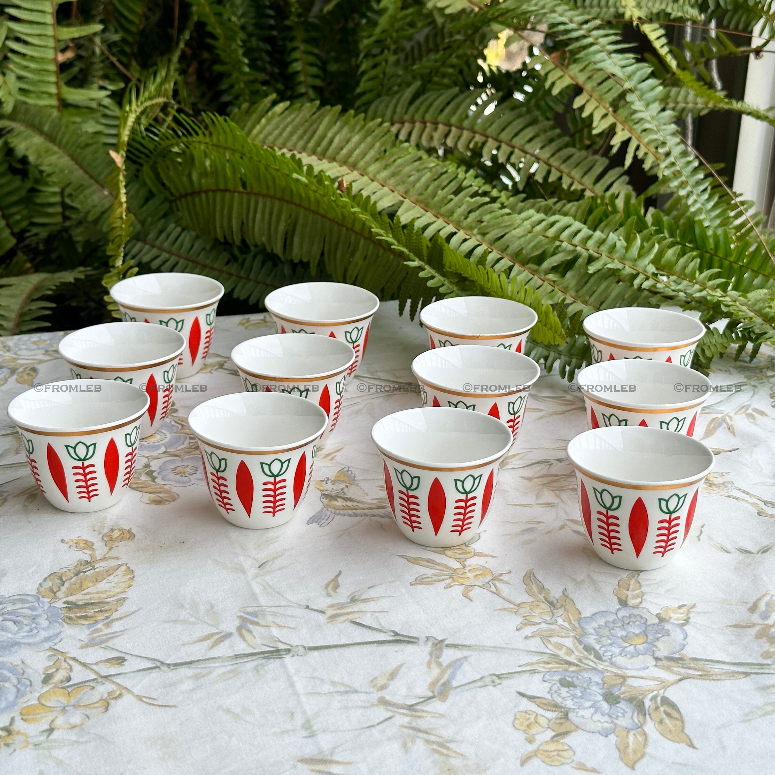 Lebanese Coffee Cups (set of 12): Traditional Badawi Espresso & Turkish ...