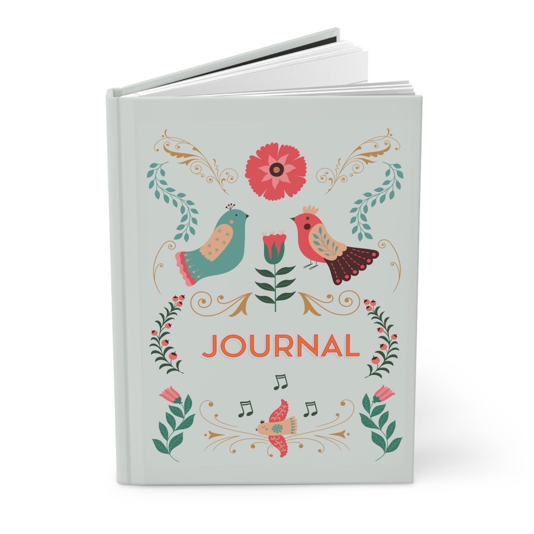Singing Birds Blank Journal, Matte Hardcover Journal, Music Lover Gift ...